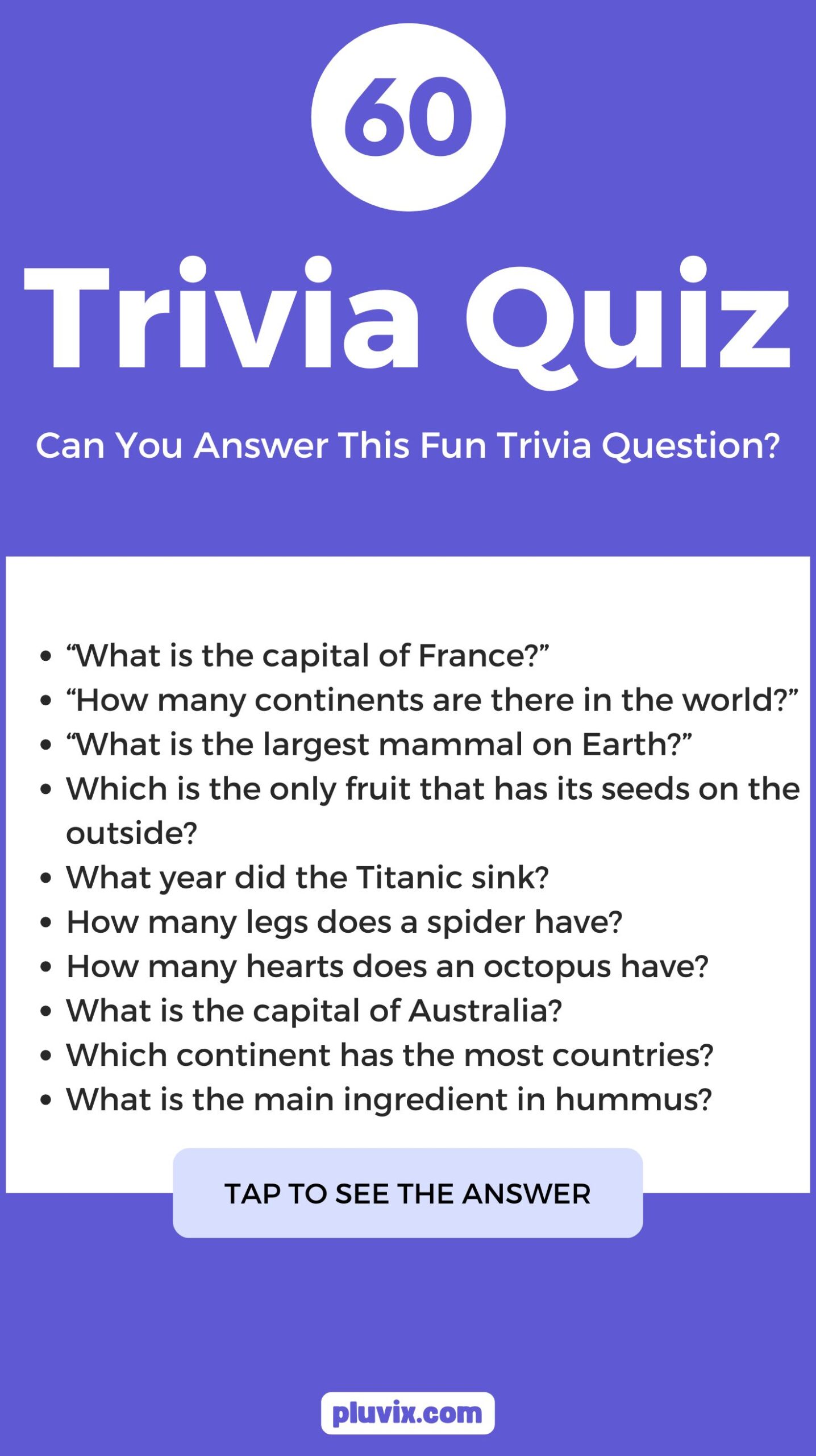60 Fun Trivia Questions to Challenge Your Knowledge